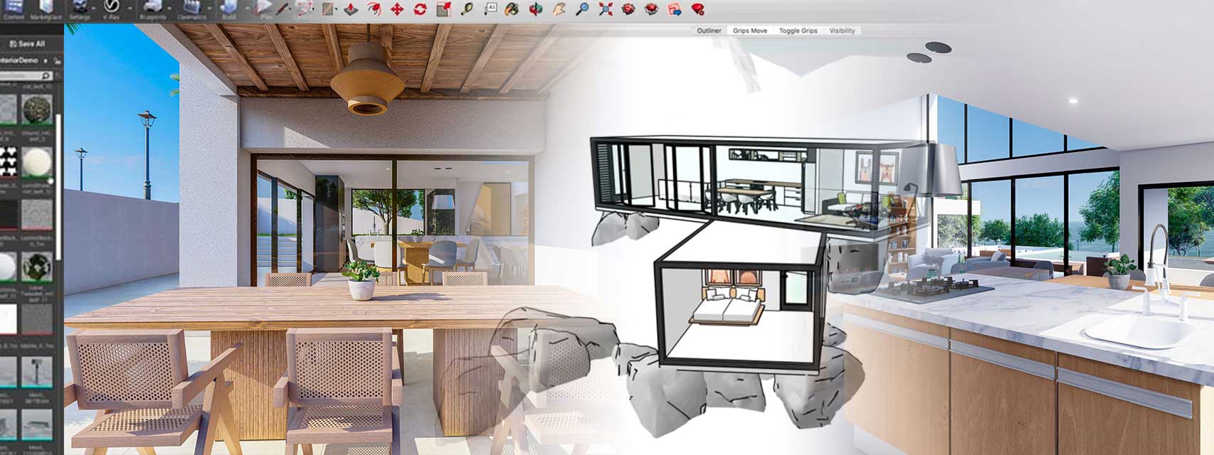 Parcours modélisation 3D : logiciel Sketchup - Vray - School Online University
