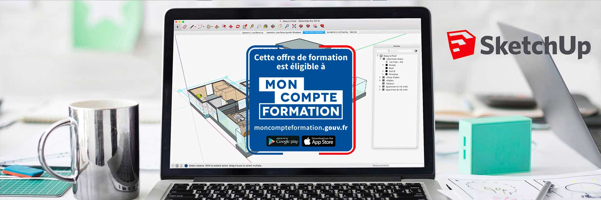 Formation en ligne Microsoft Office - Sketchup/ CPF / Certification ...